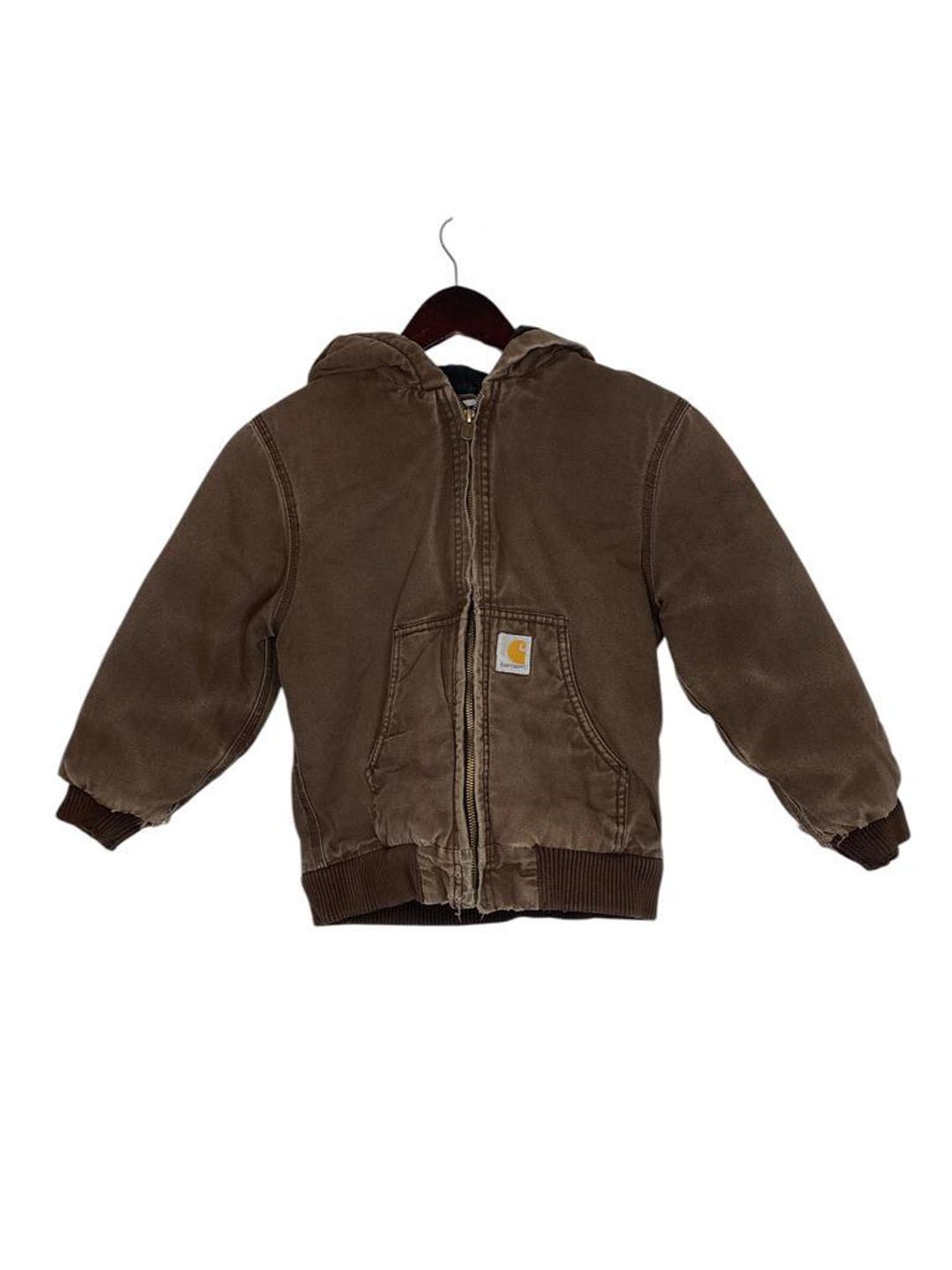 Dark Brown Mocha Carhartt Jacket Size Youth Small Faded and Slightly ...