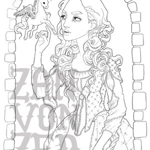 Colouring Pages for Adults | 9 Line Art Pages | Printable | Zan Von Zed ...