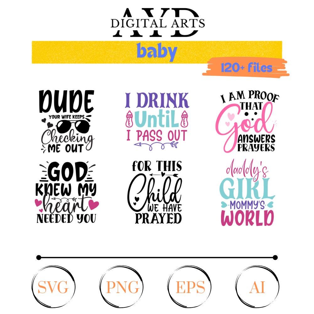 Baby Svg, Baby Bundle Png, Baby Printable, Svg, Digital Prints, Png, Ai ...