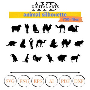 Animals Bundle Svg, Animals Cricut, Animals Clipart, Animal Silhouette ...