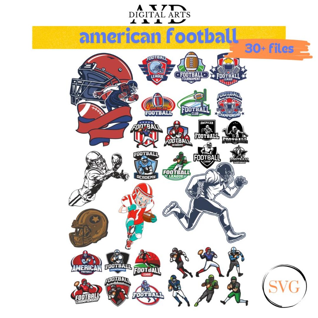 American Football Sticker Svg, Printable, Football Academy, Football ...