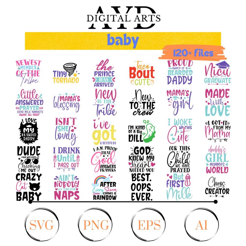 Baby Svg, Baby Bundle Png, Baby Printable, Svg, Digital Prints, Png, Ai ...
