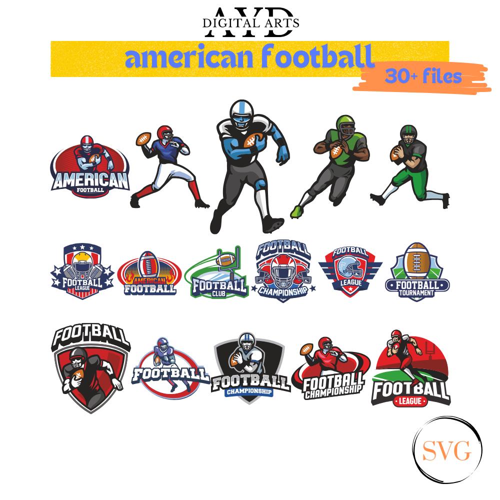 American Football Sticker Svg, Printable, Football Academy, Football ...
