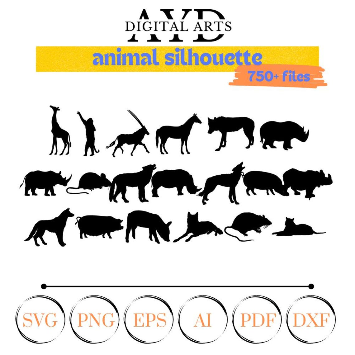 Animals Bundle Svg, Animals Cricut, Animals Clipart, Animal Silhouette ...