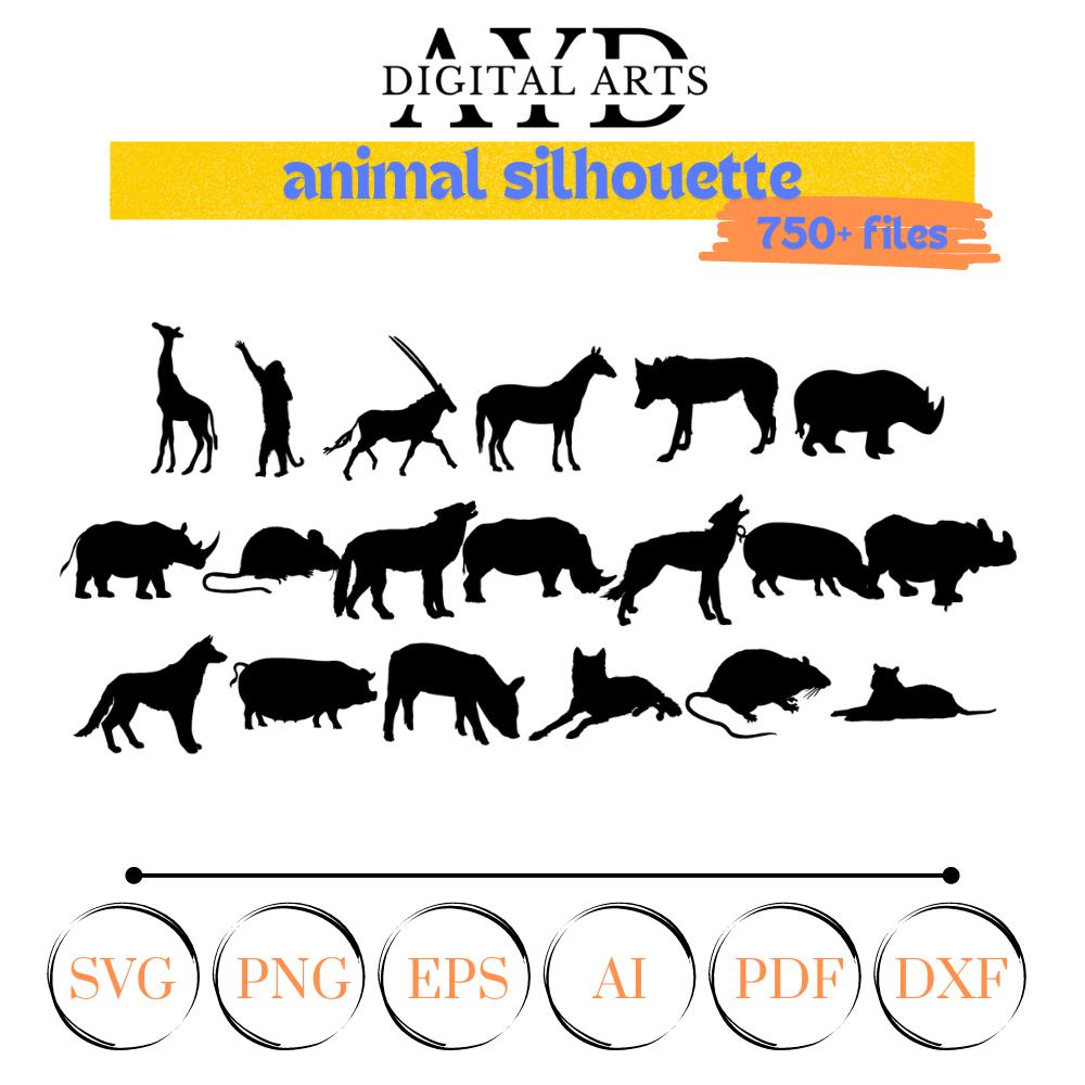 Animals Bundle Svg, Animals Cricut, Animals Clipart, Animal Silhouette ...
