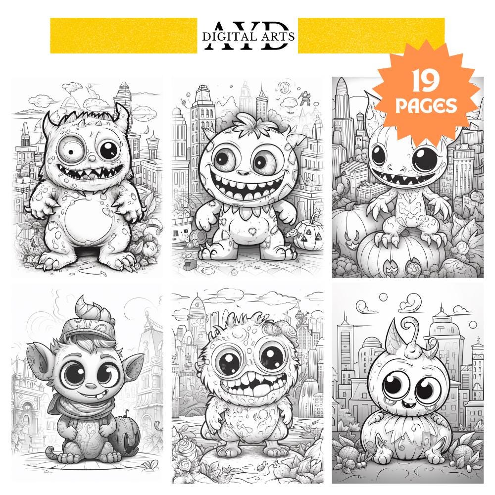 Enchanted Monsters Coloring Pages, Monster Coloring Pages for Kids ...