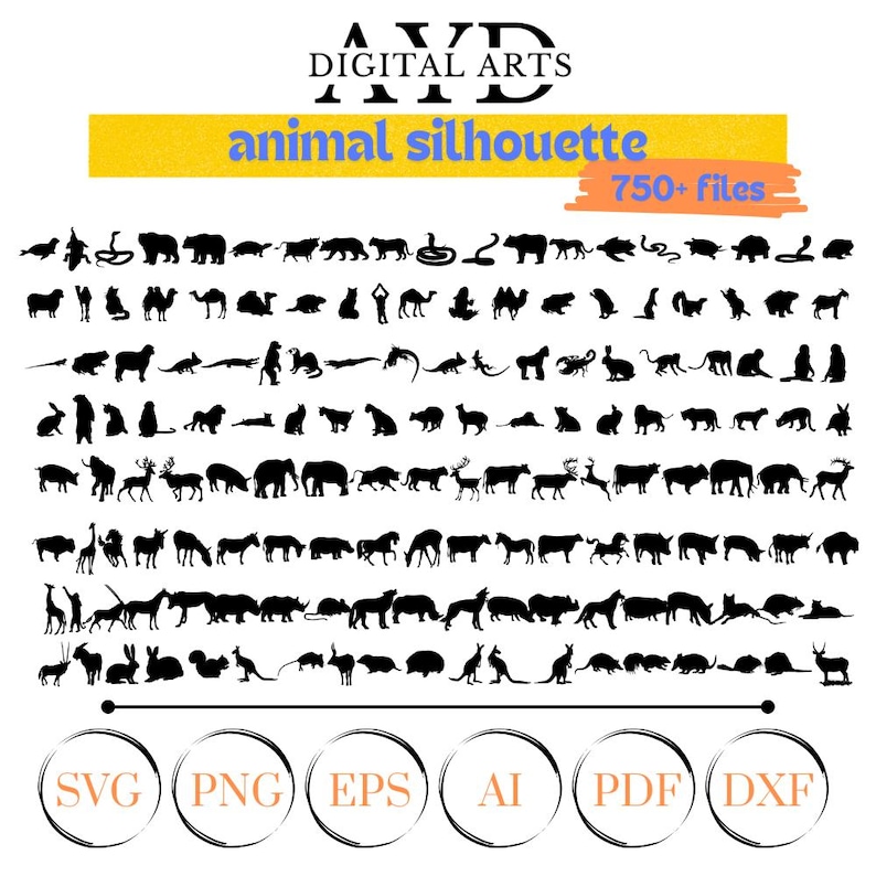 Animals Bundle Svg, Animals Cricut, Animals Clipart, Animal Silhouette ...