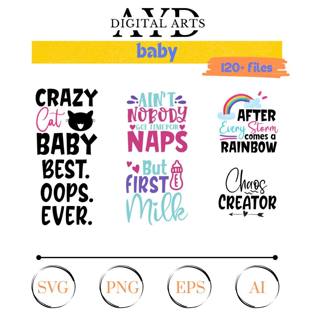 Baby Svg, Baby Bundle Png, Baby Printable, Svg, Digital Prints, Png, Ai ...