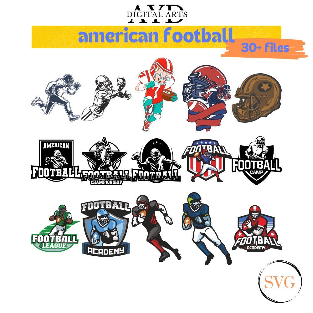 American Football Sticker Svg, Printable, Football Academy, Football ...