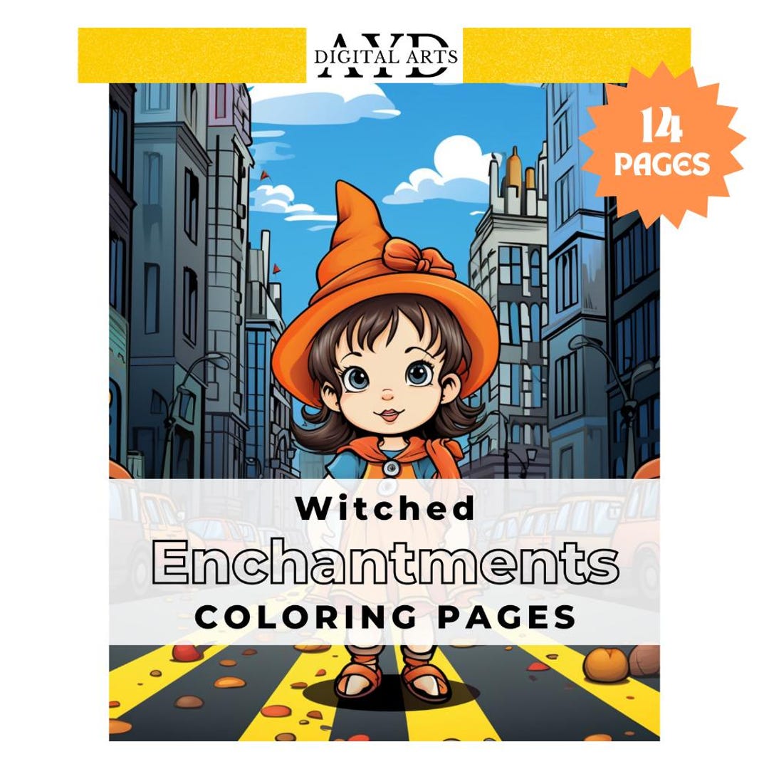 Witched Enchantments Coloring Pages, Cute Witch Coloring Book ...