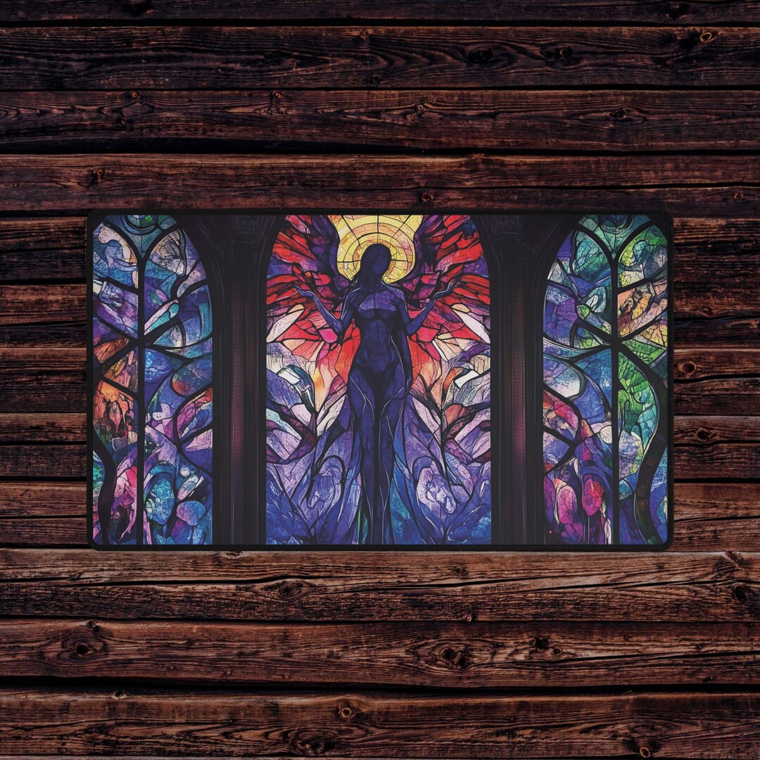 The Mana Market: Stained Glass Angel Playmat - Etsy