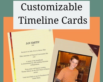 CANVA CLASSROOM Personalized Timeline Card TEMPLATE for Classical ...