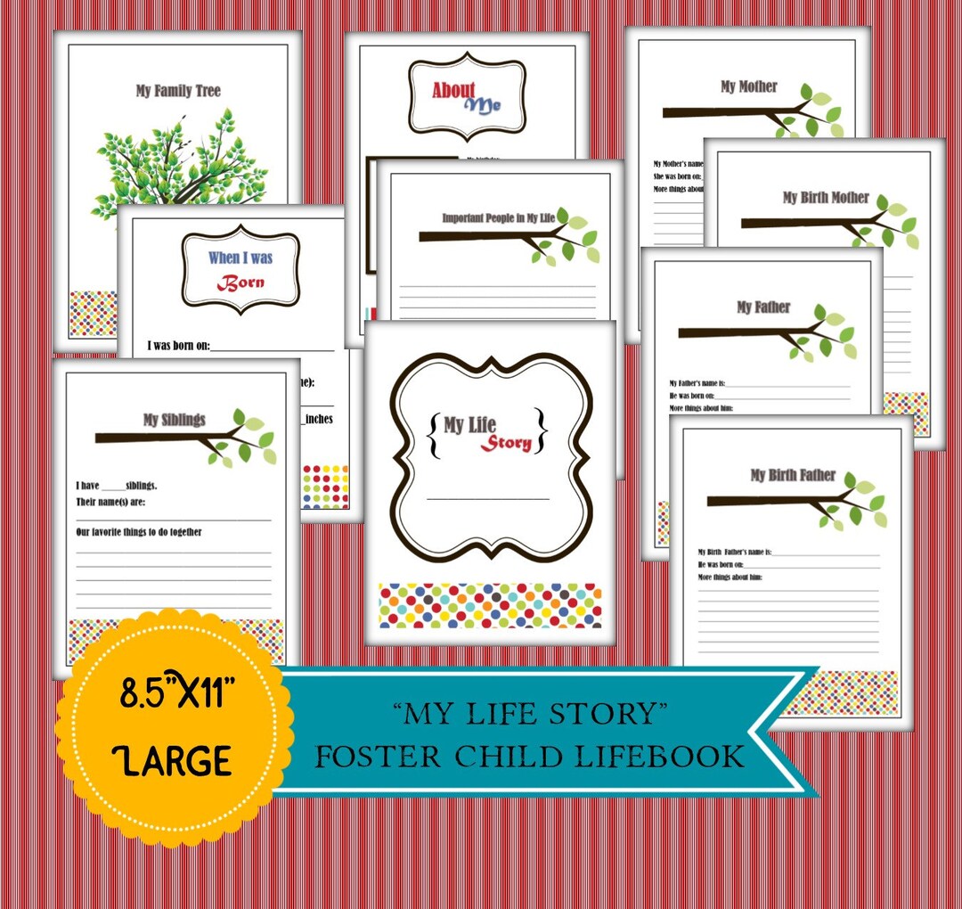 Foster Care Lifebook Life Story Memory Book Printable 41 Pages (PDF ...