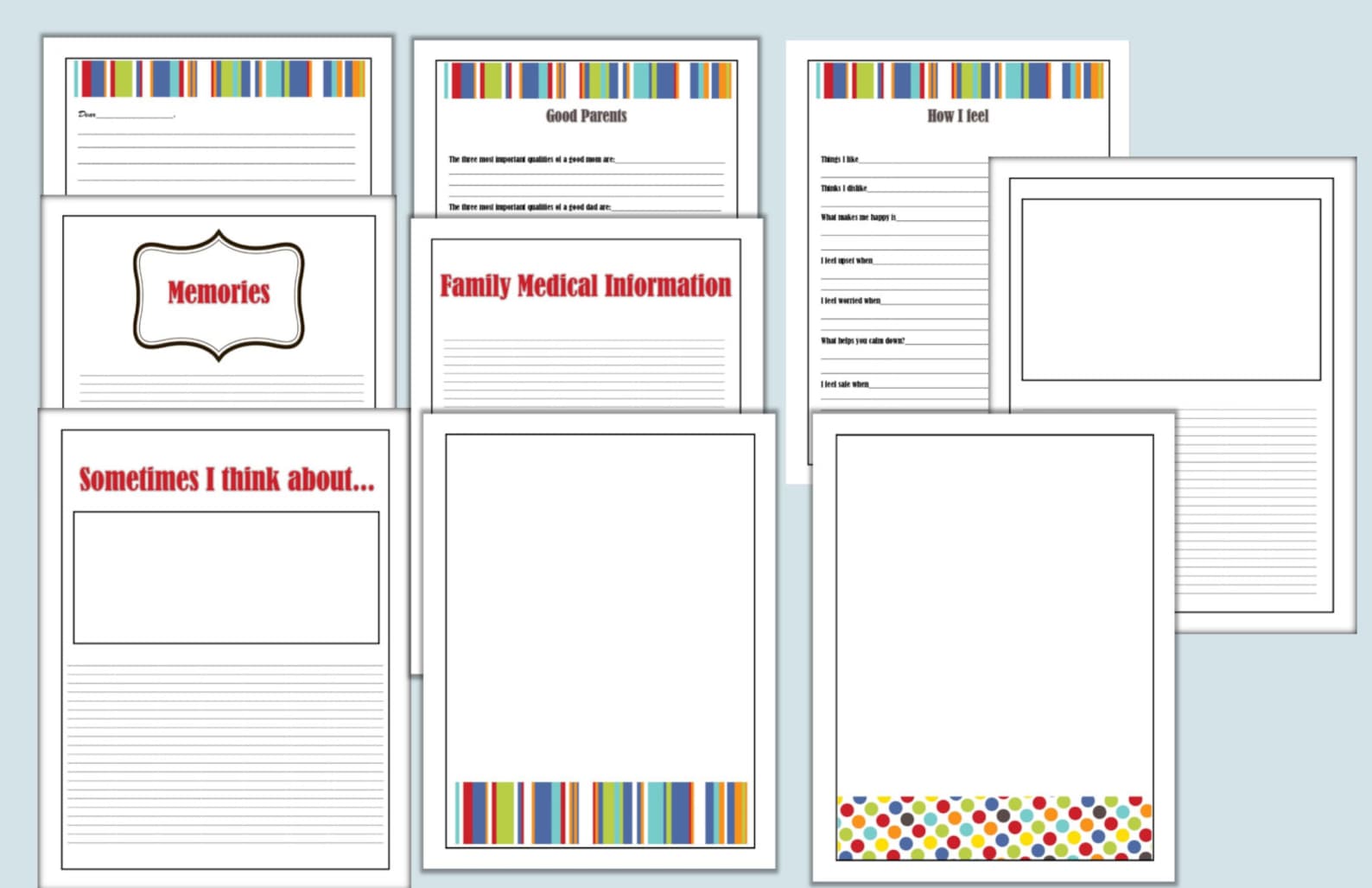 My Life Story All About Me Children's Memory Scrapbook Book Printable ...