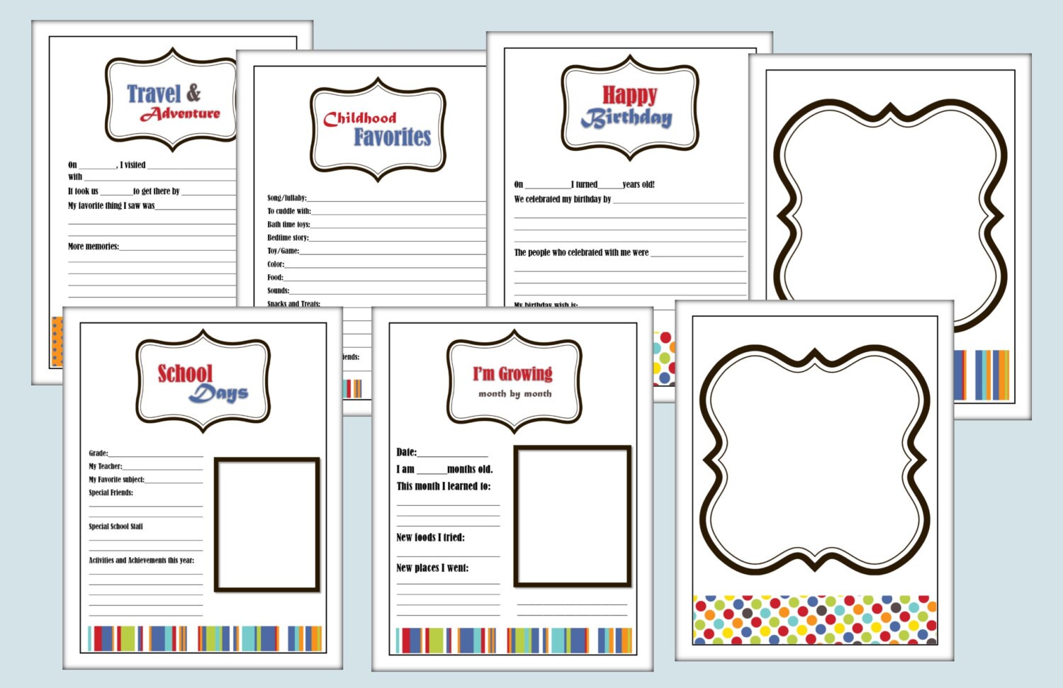 My Life Story All About Me Children's Memory Scrapbook Book Printable ...