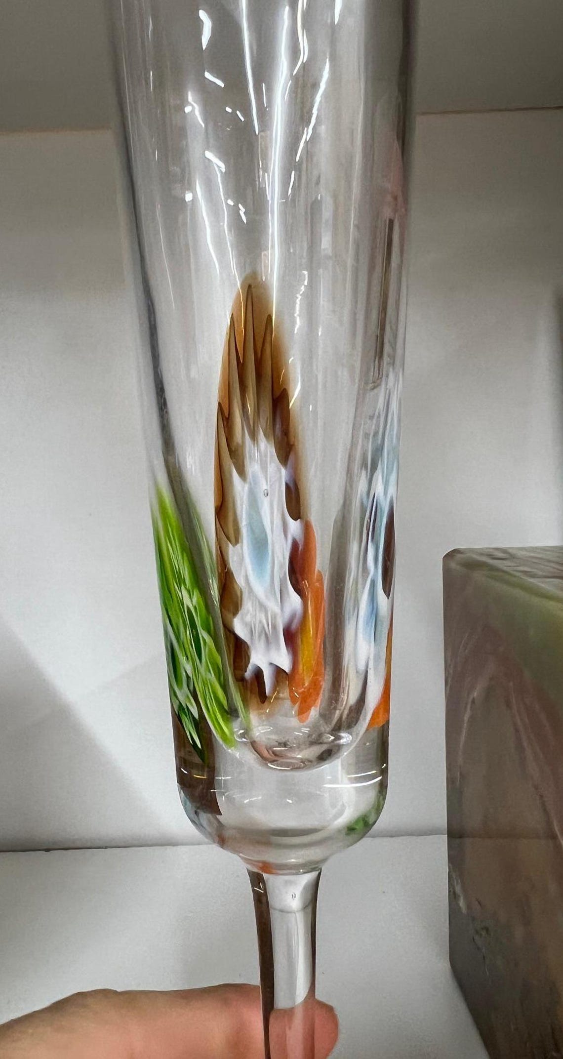 Otto Franek 'flora' Multicolored Millefiori Blown Art Glass Champagne ...