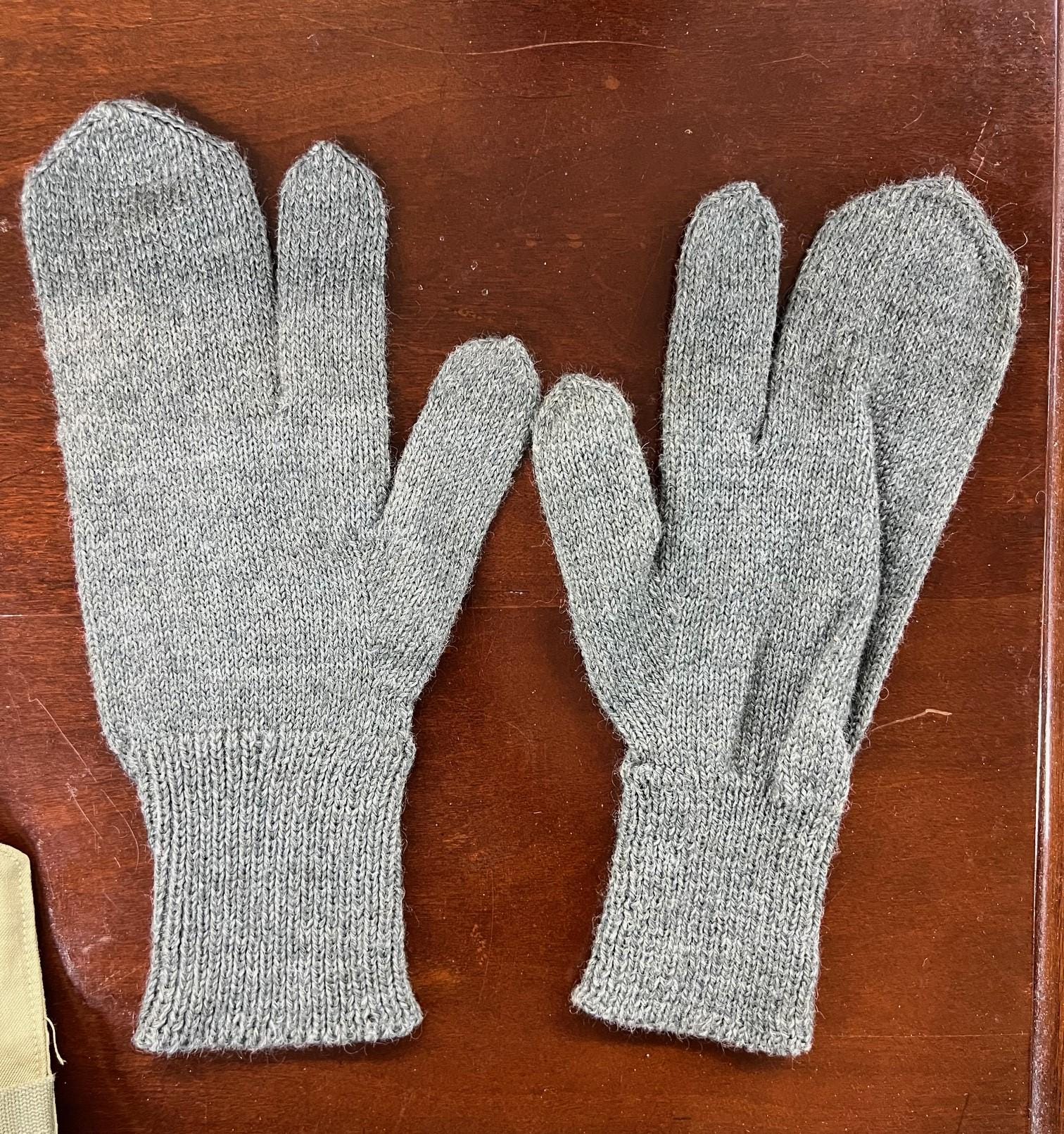 US Military Trigger Finger Mitten With Wool Liner, Large, Leather - Etsy