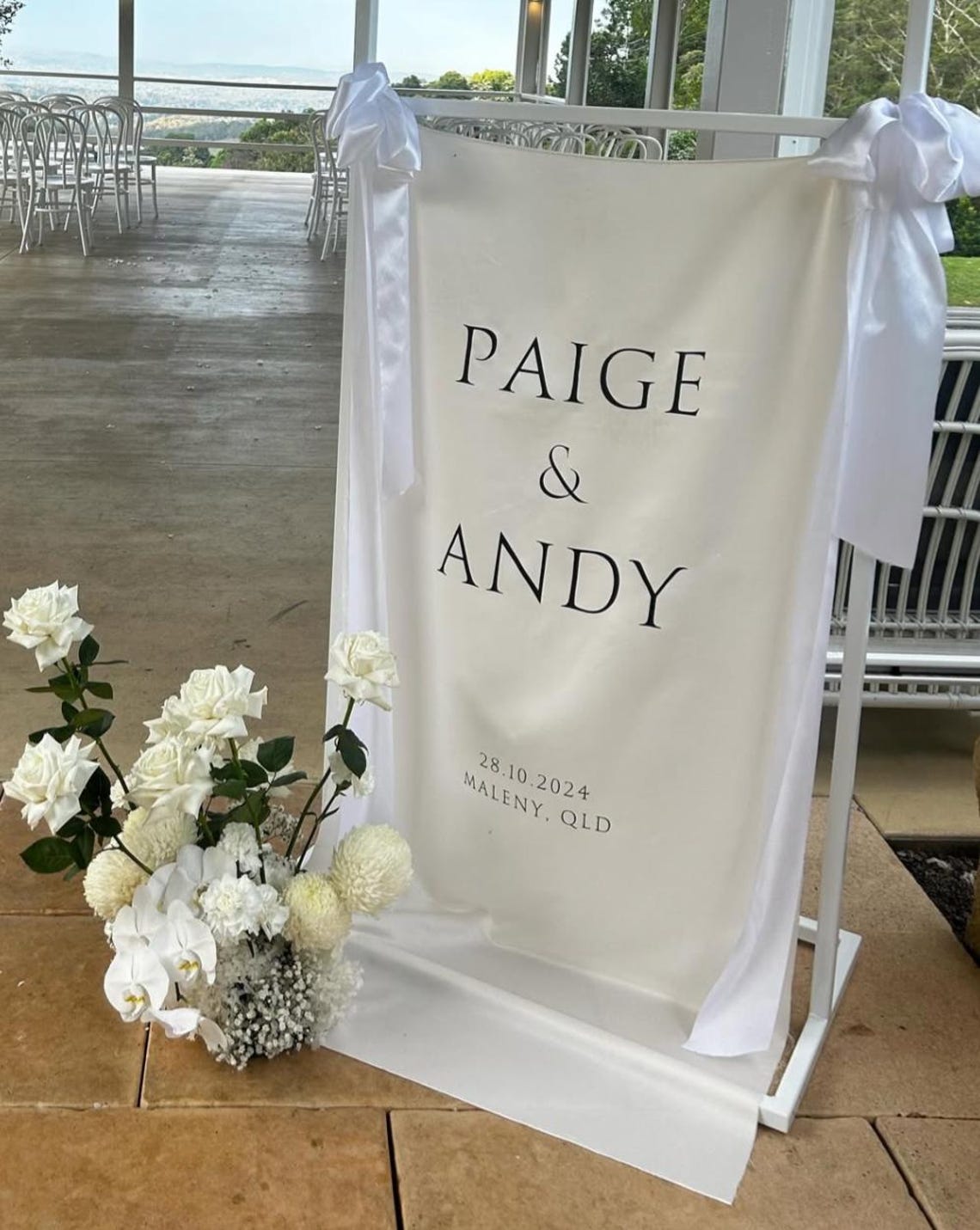 SATIN SILK WEDDING Sign, Personalised Wedding Welcome Sign, Fabric Sign ...