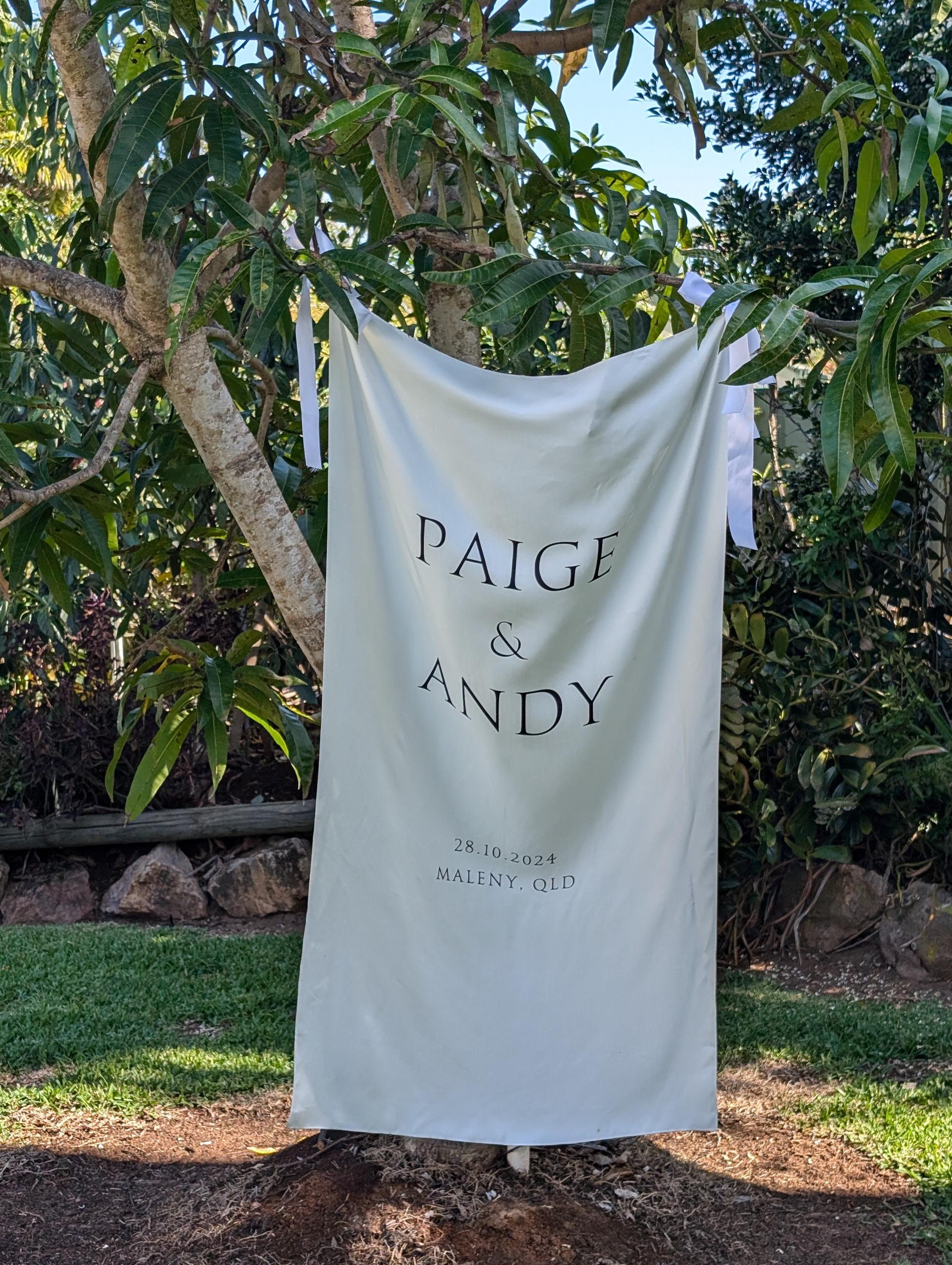 Silk Fabric Wedding Welcome Sign, Personalised Wedding Welcome Sign ...