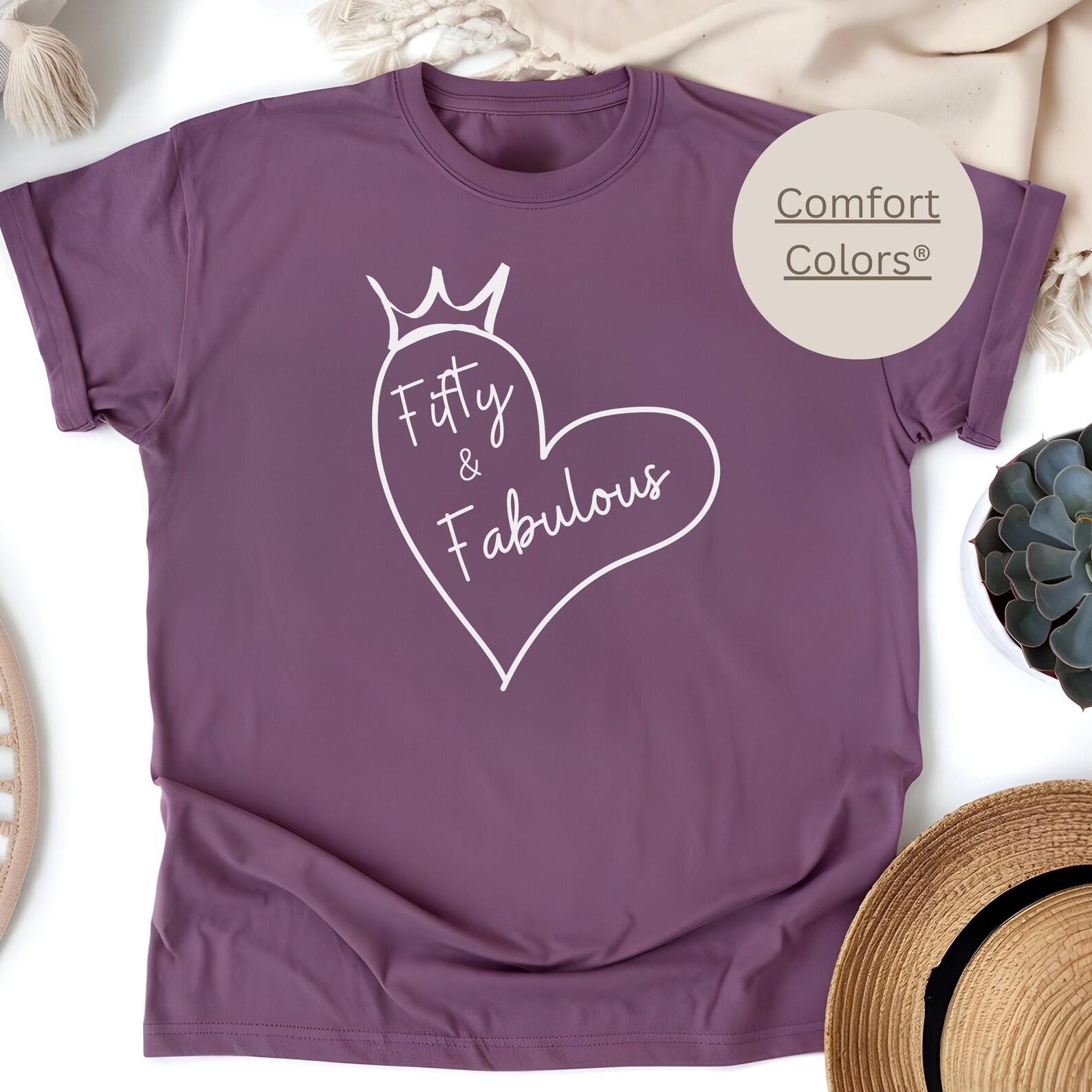 50 and Fabulous Shirt, 50th Birthday Women Shirt, 50th Birthday Party ...