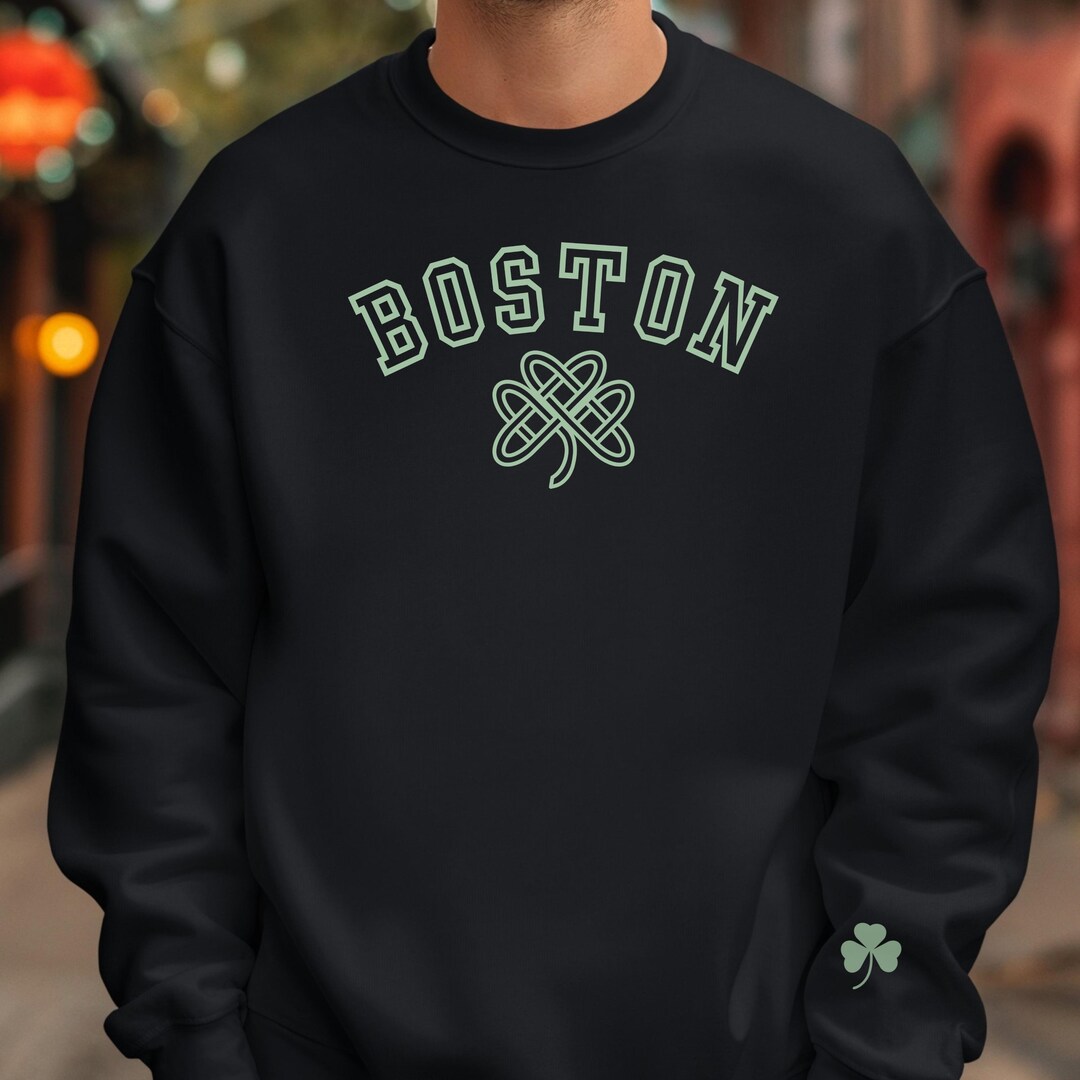 Boston Irish Sweatshirt: Shamrock Celtic Varsity Style - Etsy