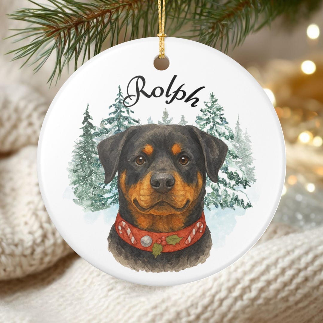 Personalized Rottweiler Christmas Ornament Keepsake: Custom Xmas Decor ...