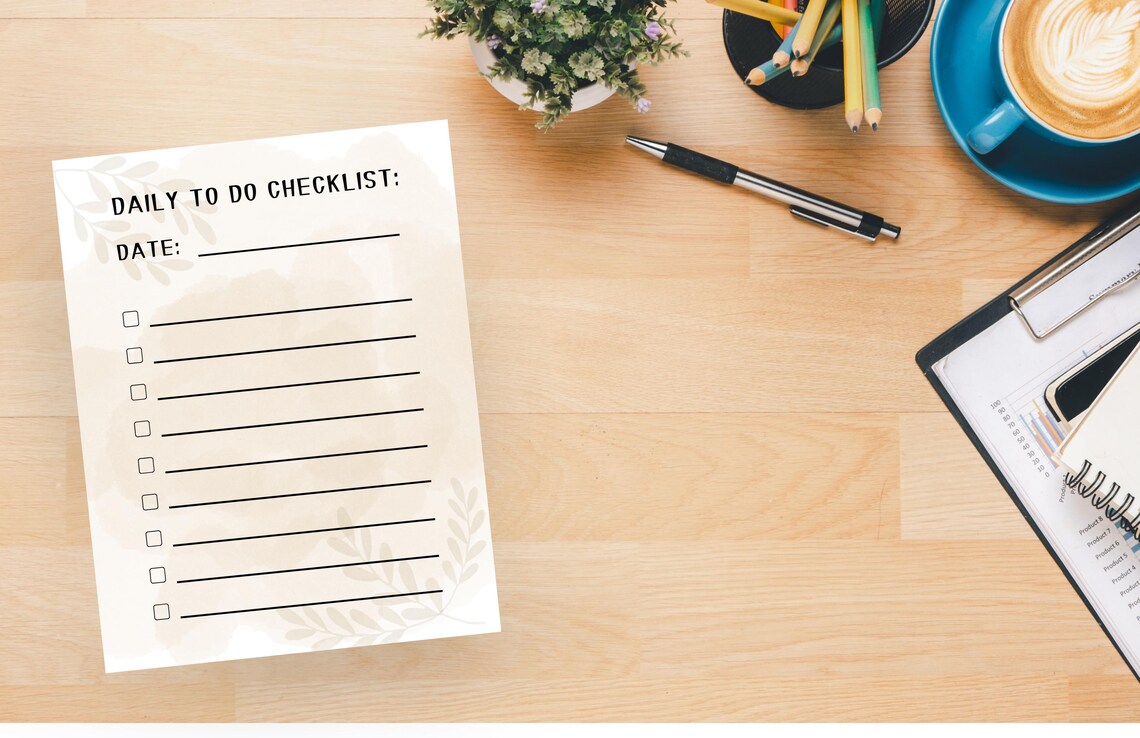 Daily to Do List Single Page Task List 1 Page to Do List Printable to ...