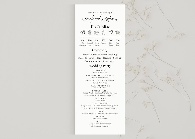 Modern & Minimalist Wedding Ceremony Program - Etsy