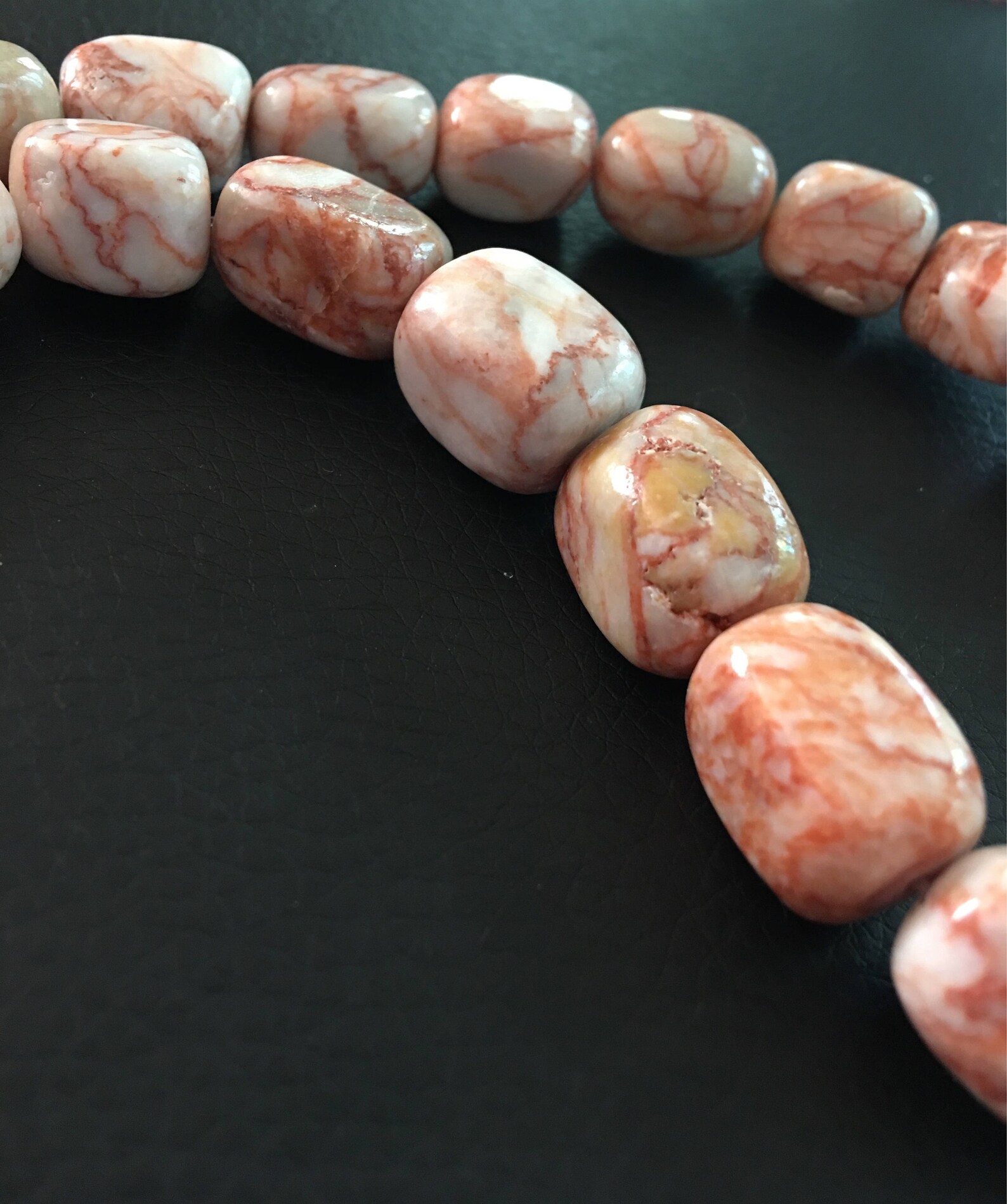 Gorgeous Natural Red Line Marble Stone Beads 16 Strand - Etsy