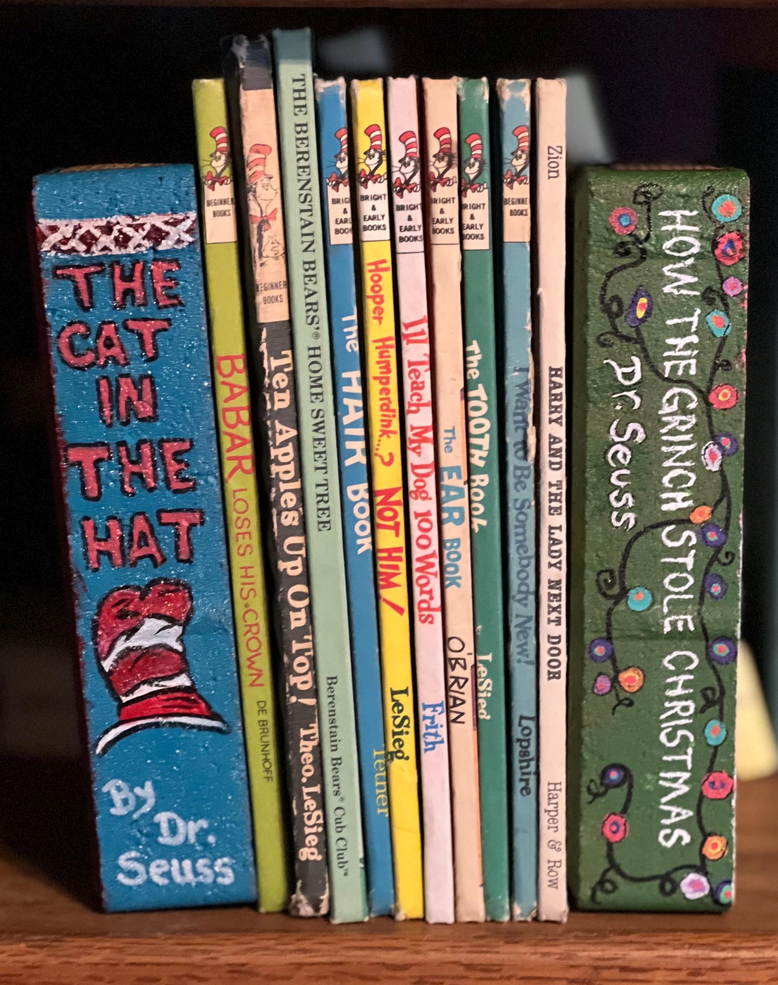 Hand Painted Dr. Seuss Brick Paver Bookend/garden Book - Etsy