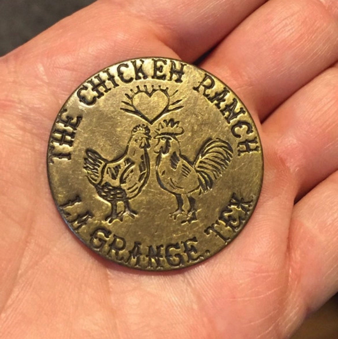 The Chicken Ranch Vintage Antiqued Brass Brothel Token | Etsy