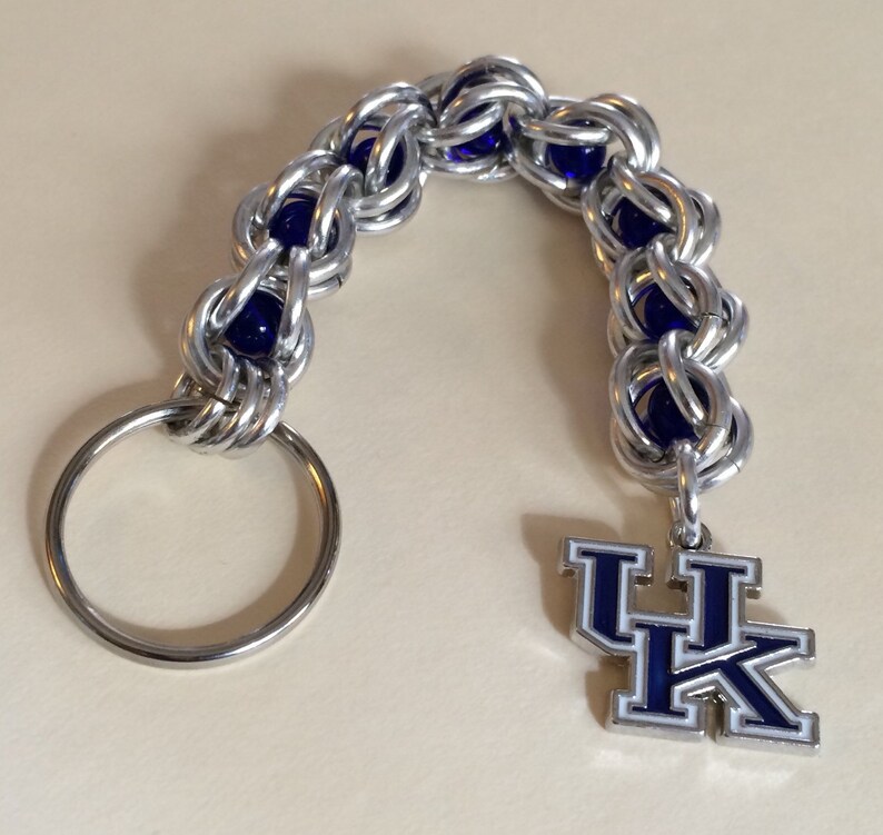University of Kentucky Wildcat Chainmaille Keychain-made to - Etsy