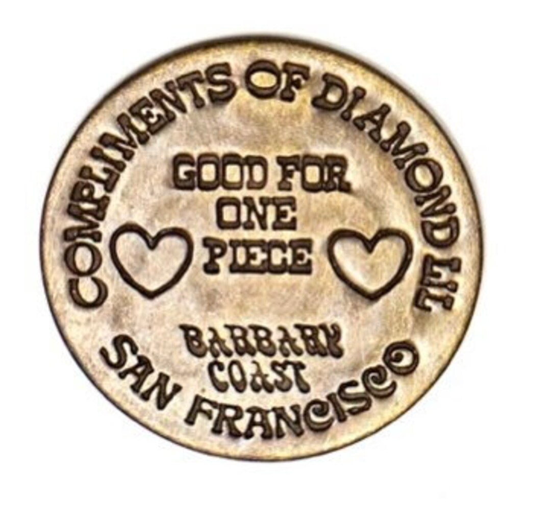 Compliments of Diamond Antiqued Brass Cat House Brothel Token - Etsy