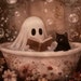 Bubbles With Buddies A Ghost and His Black Kitty - Etsy