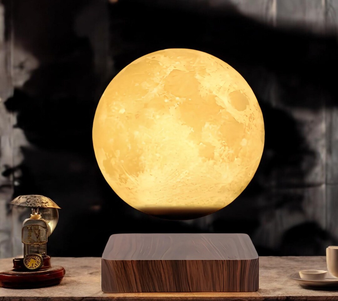 Levitating 3D Moon Lamp Magical Floating Night Light, Touch Control-usb Rechargeable Unique Gift ...