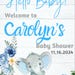 Blue Elephant Baby Shower Welcome Sign Digital Download | Vertical ...