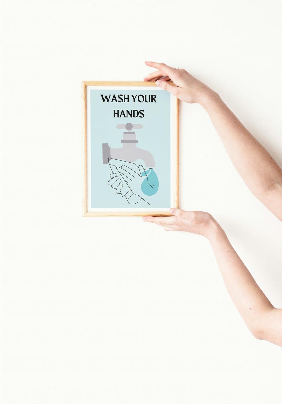Digital Children's Bathroom Poster Print Wash Your Hands | Self-print ...