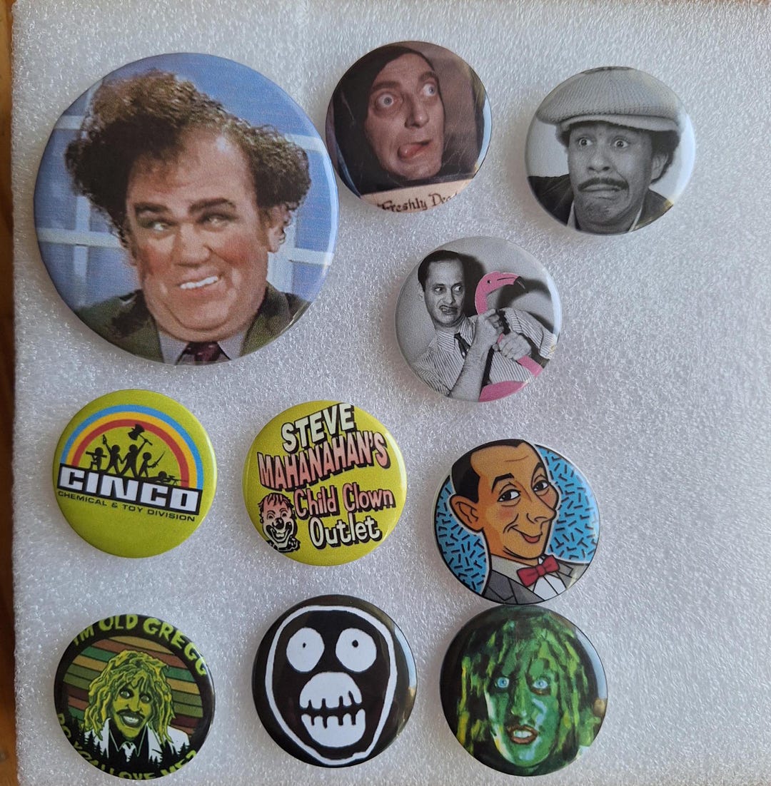Tim and Eric Mighty Boosh Handmade Weirdo Comedy Button Set 10 Total - Etsy
