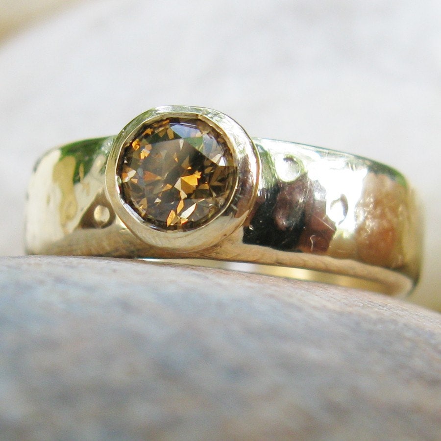 Champagne Diamond Ring | Etsy
