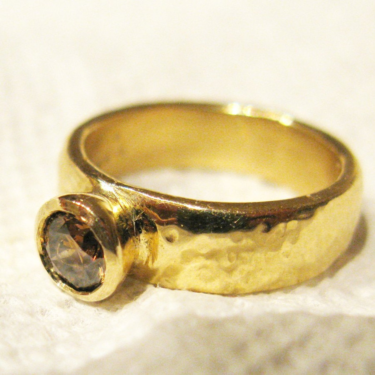 Champagne Diamond Ring | Etsy