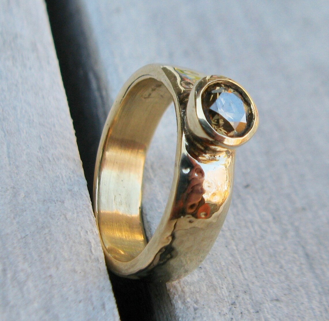 Champagne Diamond Ring | Etsy