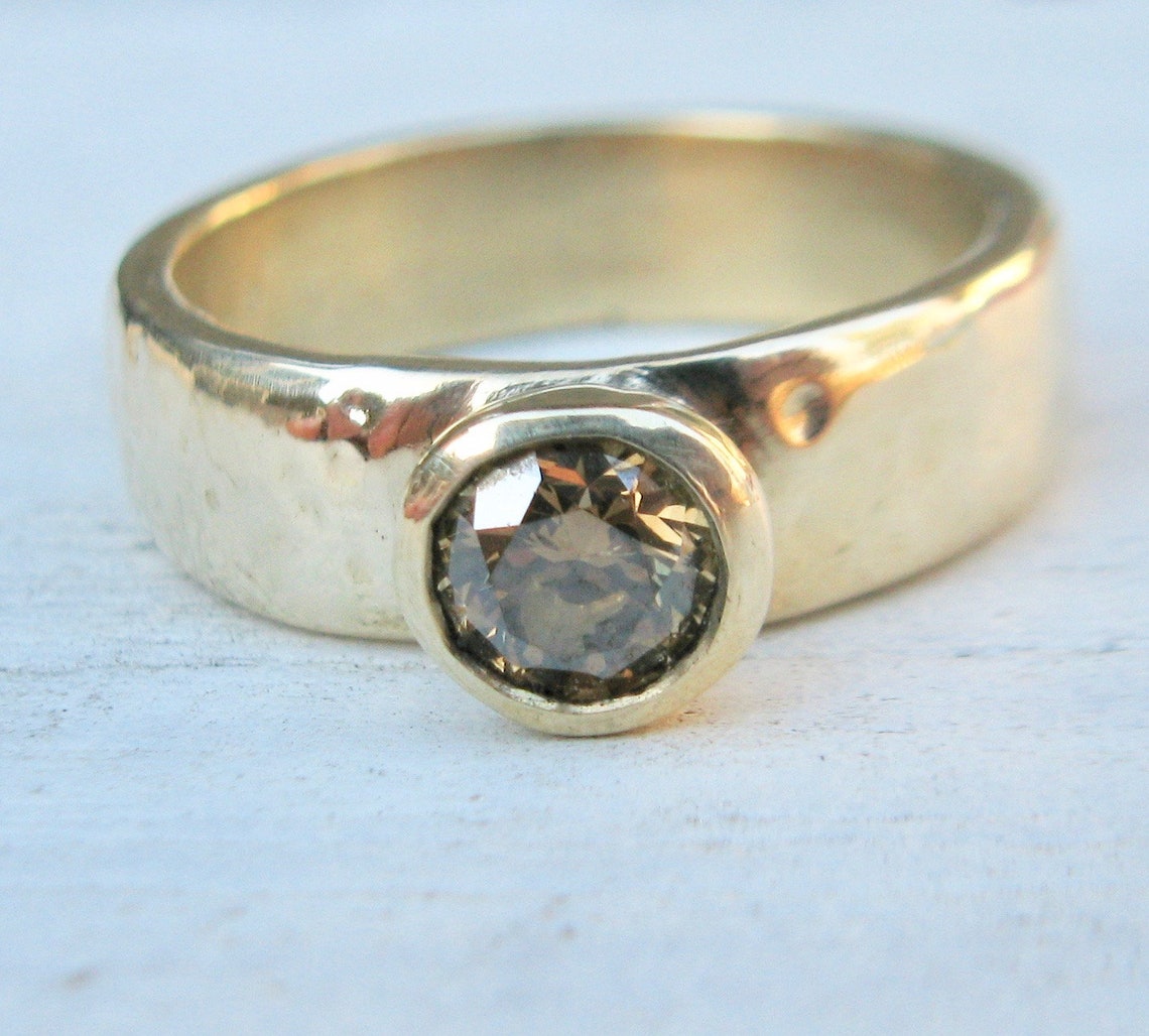 Champagne Diamond Ring | Etsy