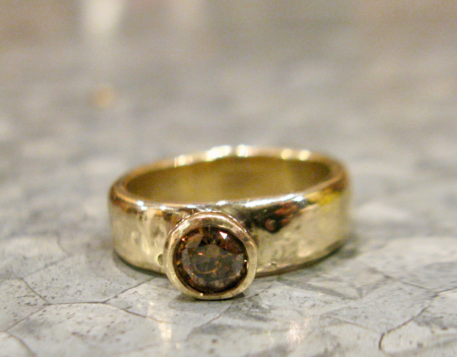 Champagne Diamond Ring | Etsy