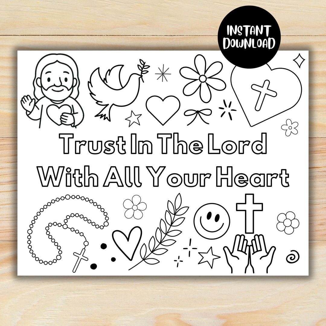 Bible Verse Coloring Pages for Kids, Sunday School Activity, Christian ...