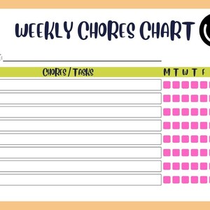 The CUTEST Weekly Chores Chart! Printable | for Weekly Responsibility ...