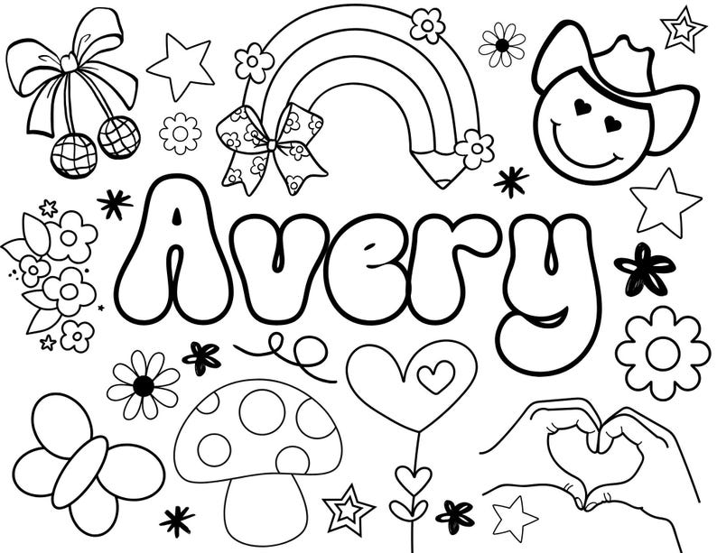 EDITABLE Coloring Sheet, Whimsical Fun Cute Coloring Page, Add Your Own ...