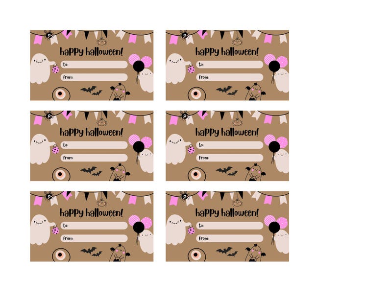 Printable Tags for Halloween, Party Treat Bags Tag, Gifts for ...