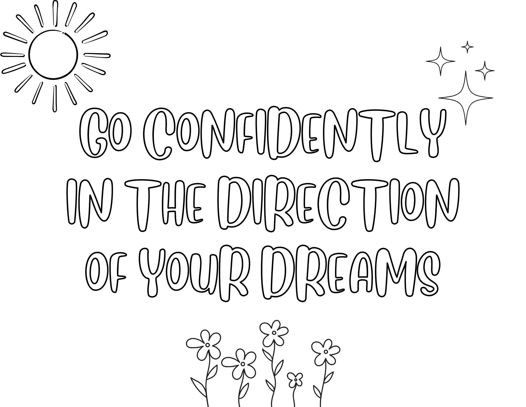 Cute Aesthetic Coloring Pages, Adult Coloring Book, Inspirational ...