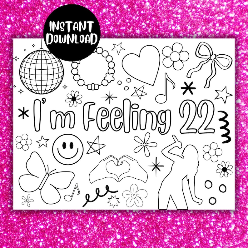 Printable Swiftie Fans Coloring Page for Kids Adults | Taylor Eras ...