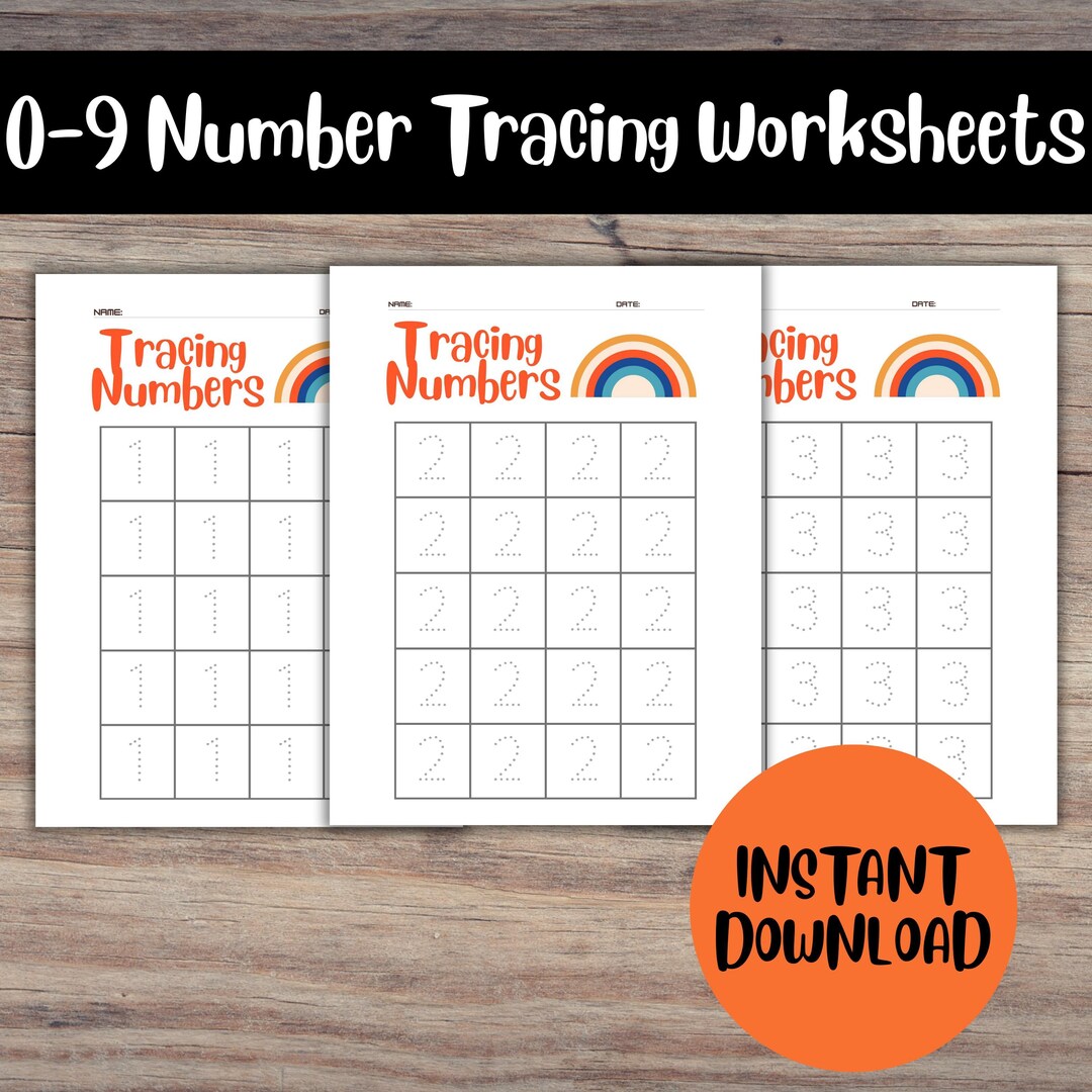 0-9 Number Tracing Worksheets, Traceable Numbers, Preschool ...